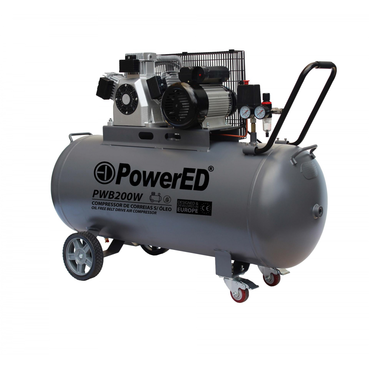 Compressor Correias S/ Oleo 200L 3.5Hp 230V Pwb200W Refª 230141 Powered - 230141 | Ferramentaspro