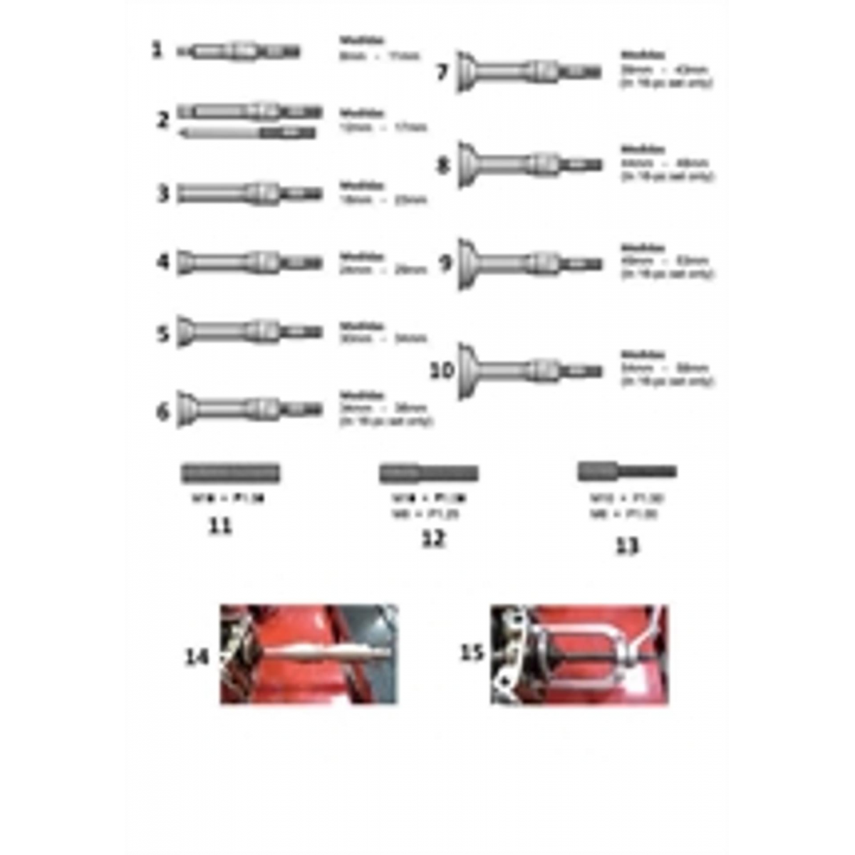 Conj. Saca Interior 2 Pernas 8>32mm * 910T1 Refª 342540 Force - 342540 ...