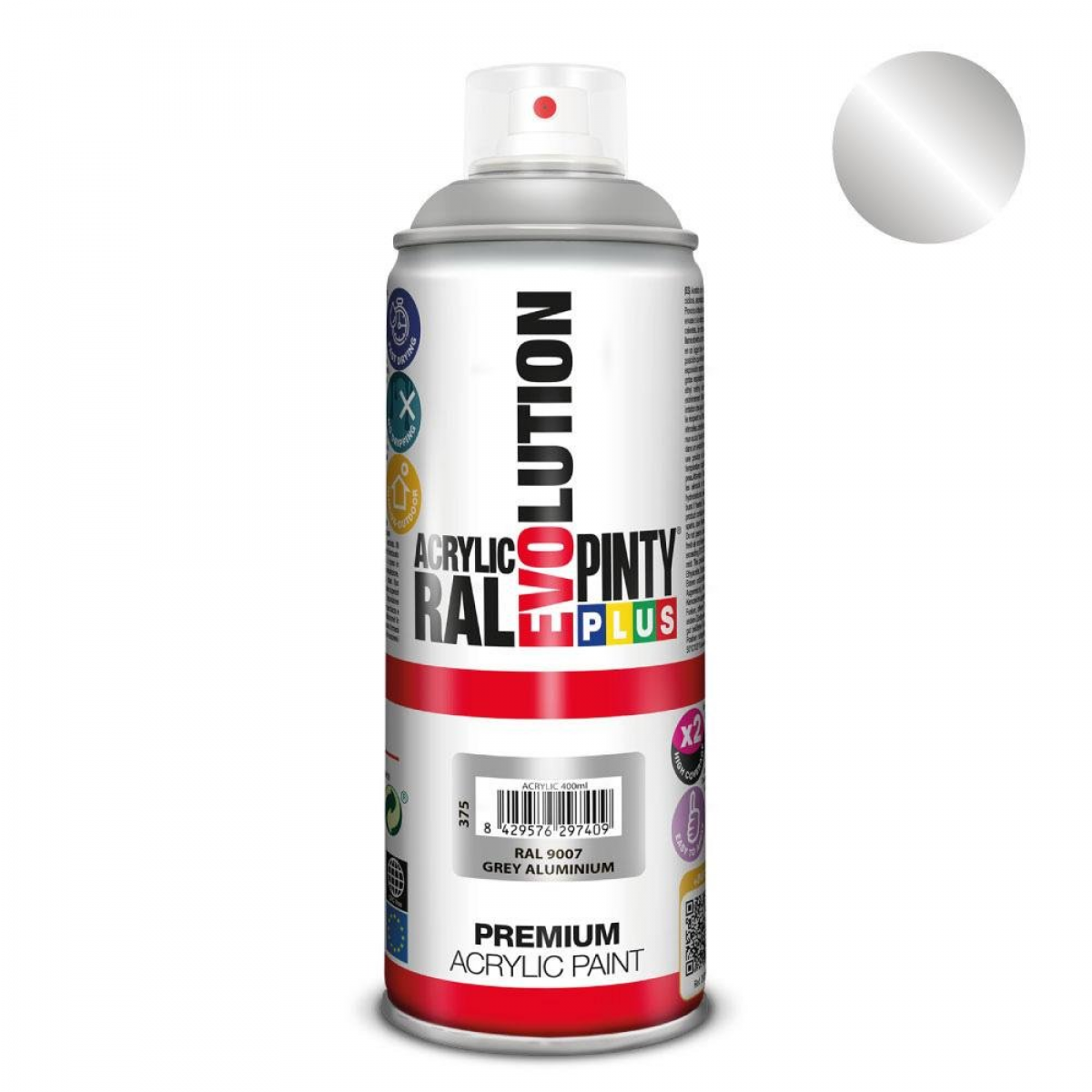 Tinta em spray pintyplus evolution 520cc ral 9007 grey aluminium refª ...