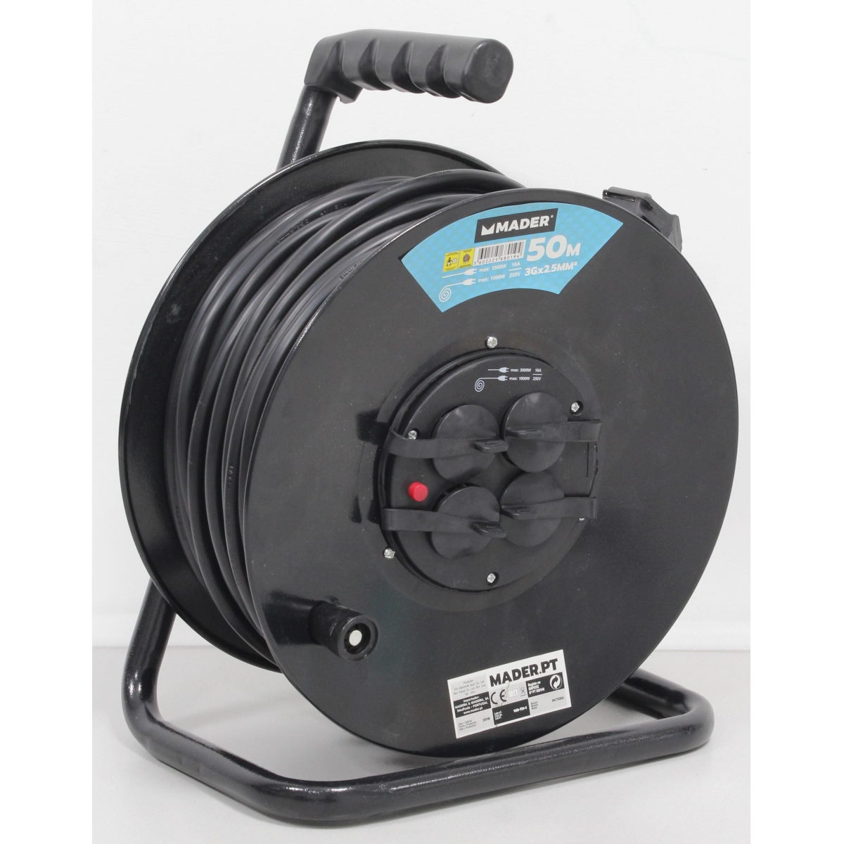 Extensão Eléctrica, com Enrolador, 50m refª 68019 MADER - 68019 ...