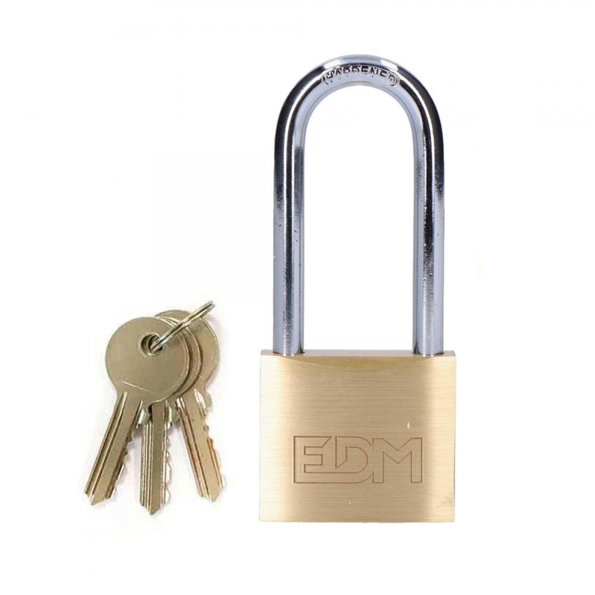 Cadeado em latao arco comprido 40x65mm em blister refª 85229 EDM ...