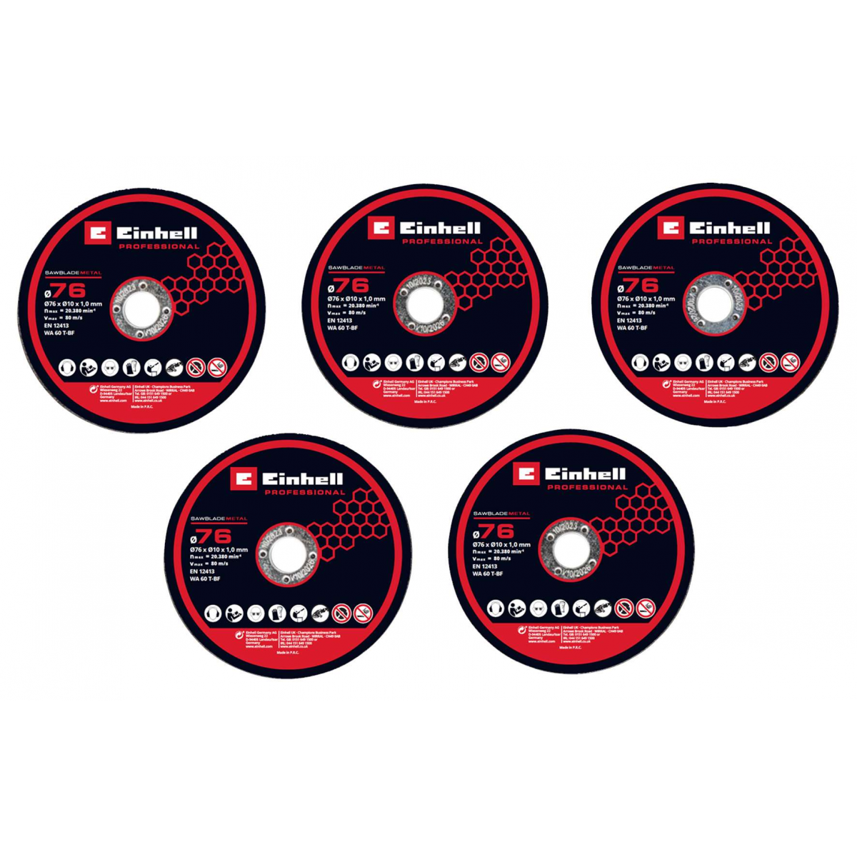 Conjunto de 5 discos de corte 76 mm refª 4440471 Einhell - 4440471 ...