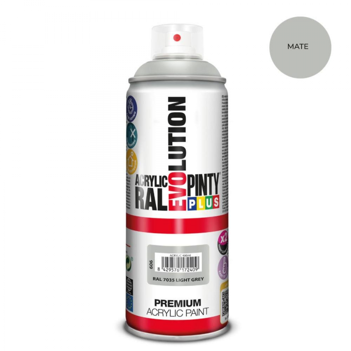 Tinta em spray pintyplus evolution 520cc ral 7035 matt light grey refª ...