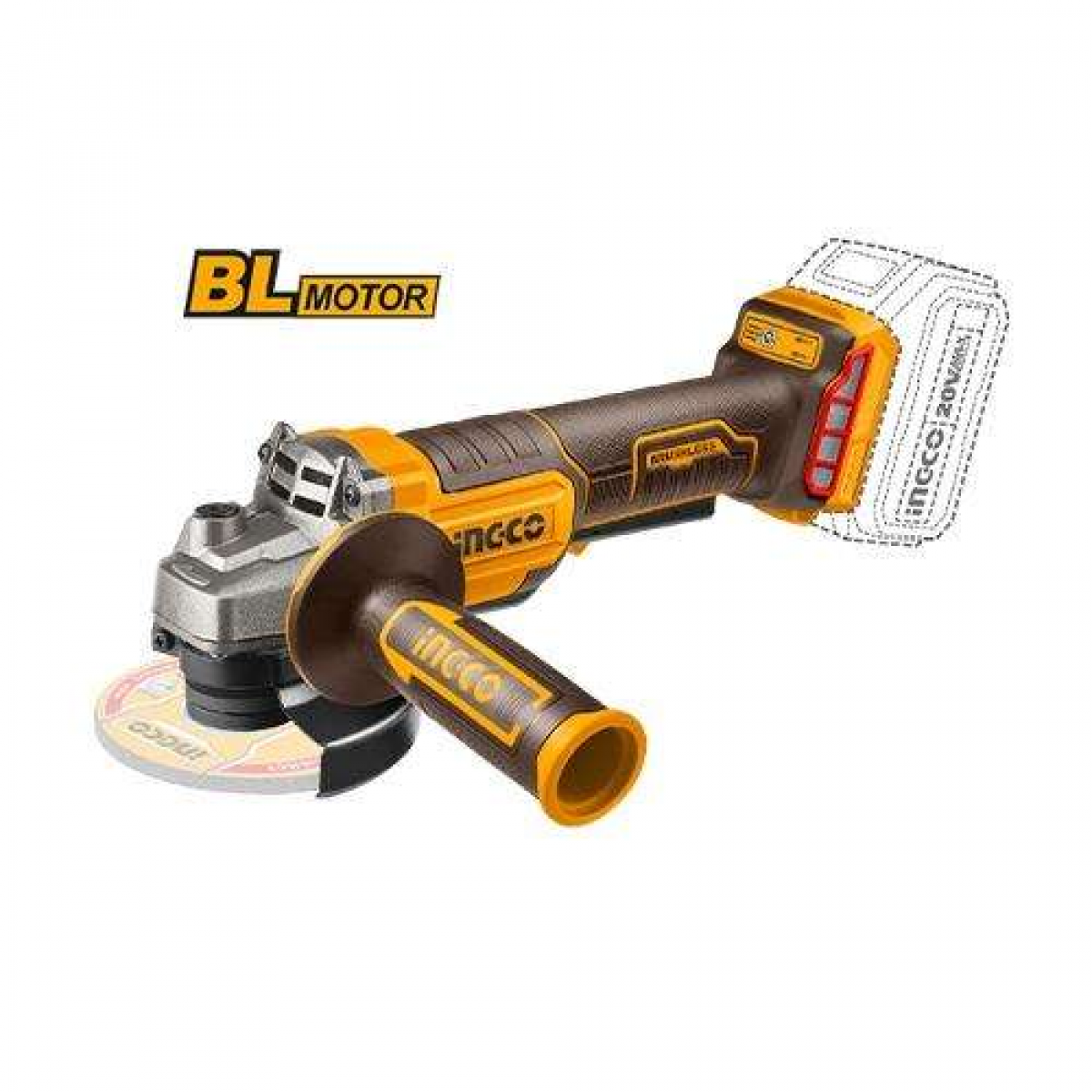 Rebarbadora 20V Brushless 115mm Max 1000W refª CAGLI211156 INGCO ...