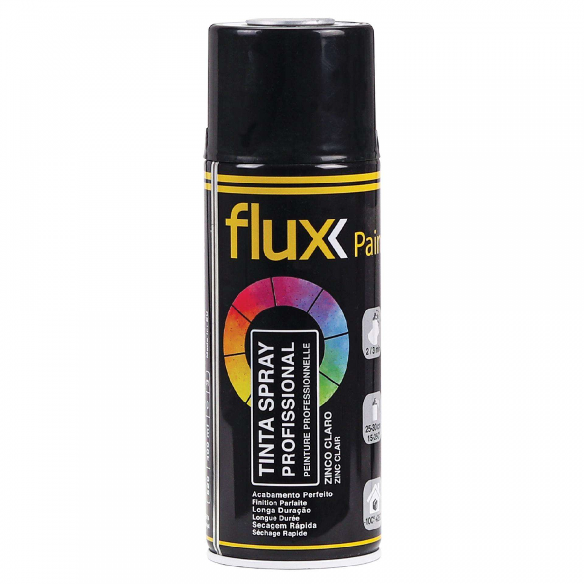 Tinta Spray Zincado Claro 400ml refª FTSZC4 FLUX - FTSZC4 - Ferramentaspro