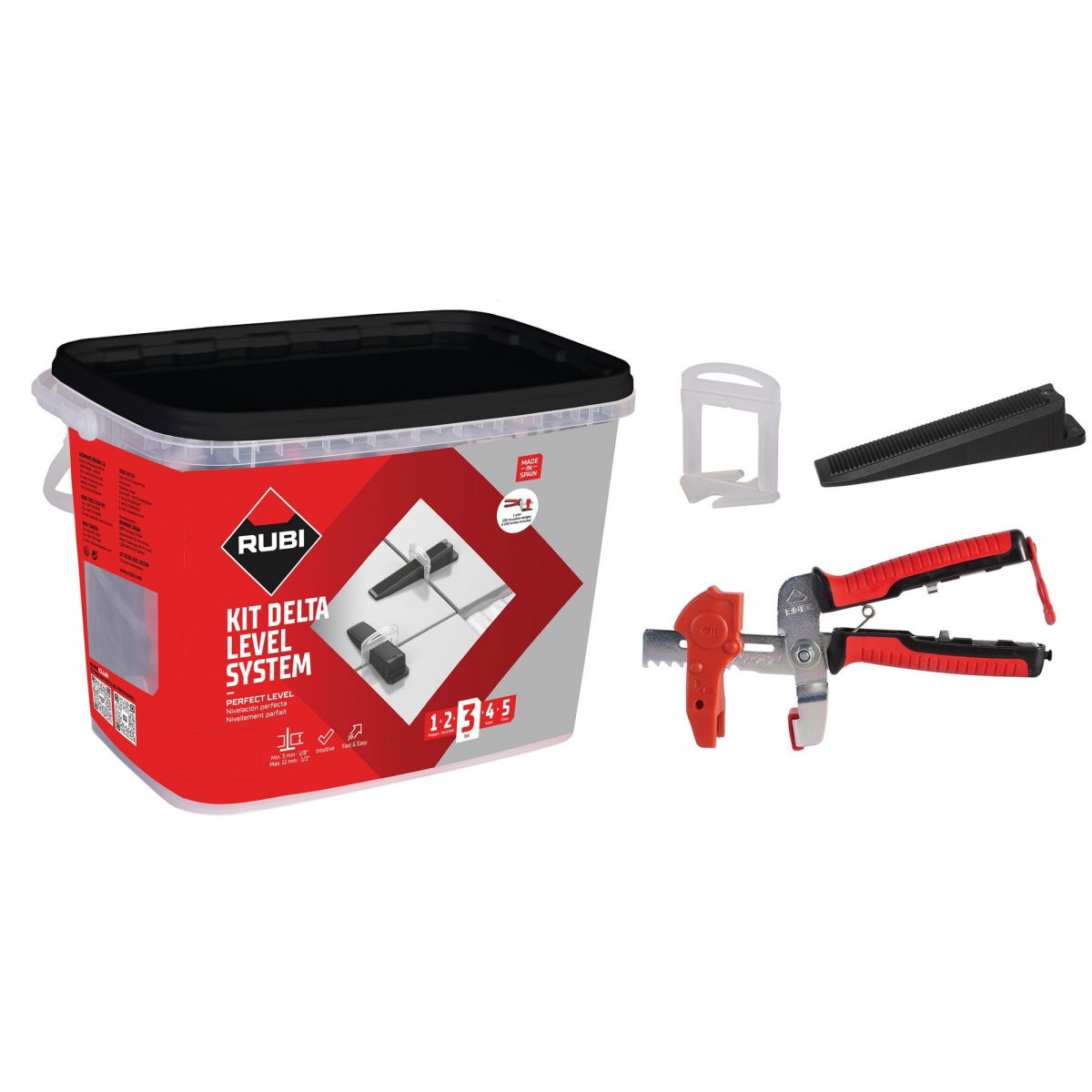 KIT DELTA LEVEL SYSTEM 1MM V4 refª03956 RUBI - 03956 - Ferramentaspro