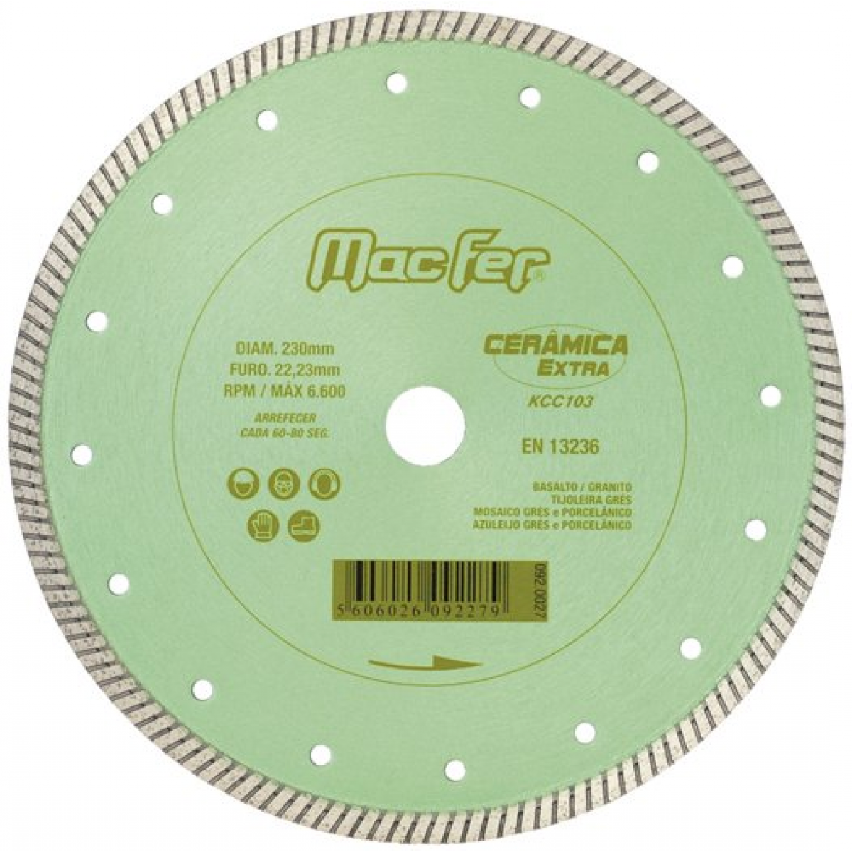 Disco diam. MacFer Cerâmica Extra KCC103 125mm refª 092.0025 MACFER ...
