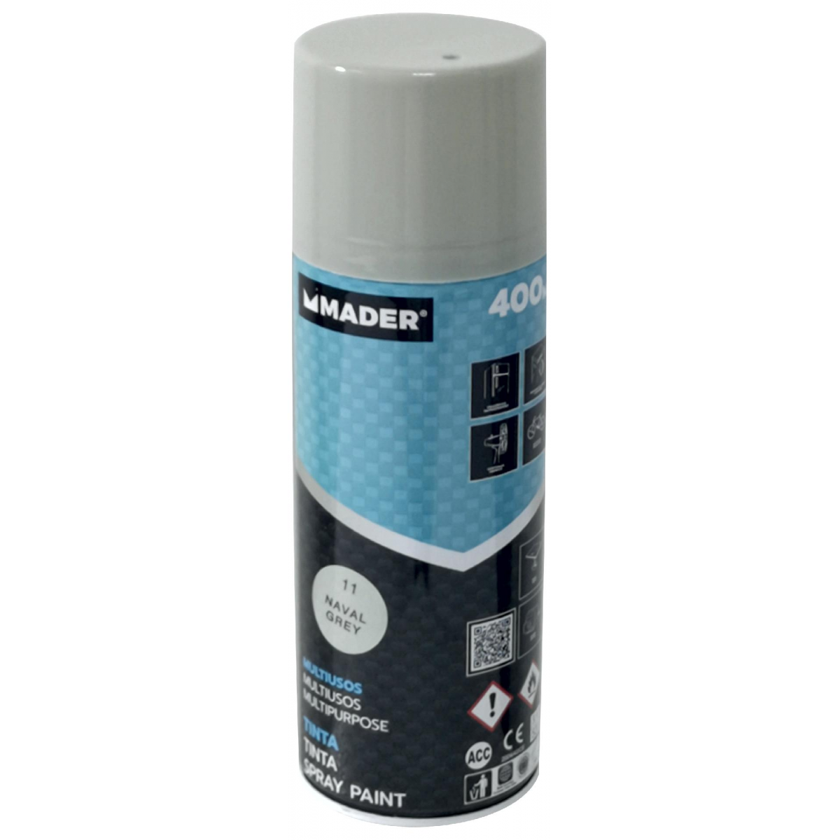 Tinta Spray, Multiusos, Naval Grey, Ref. 11, 400ml ref. 79440 MADER ...